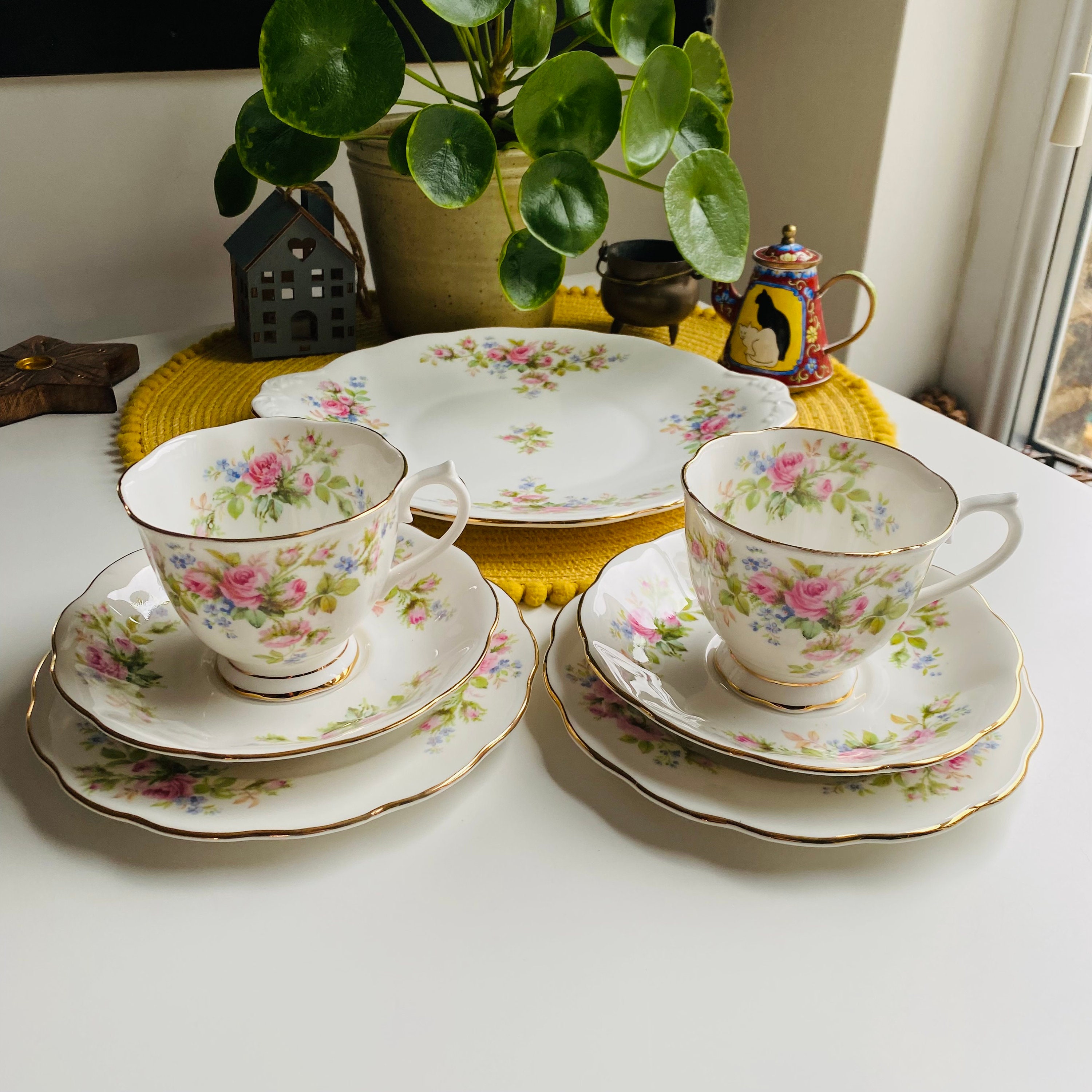 Vintage Royal Albert Moss Rose Tea Cup and Saucer, Tea Coffee Set ...