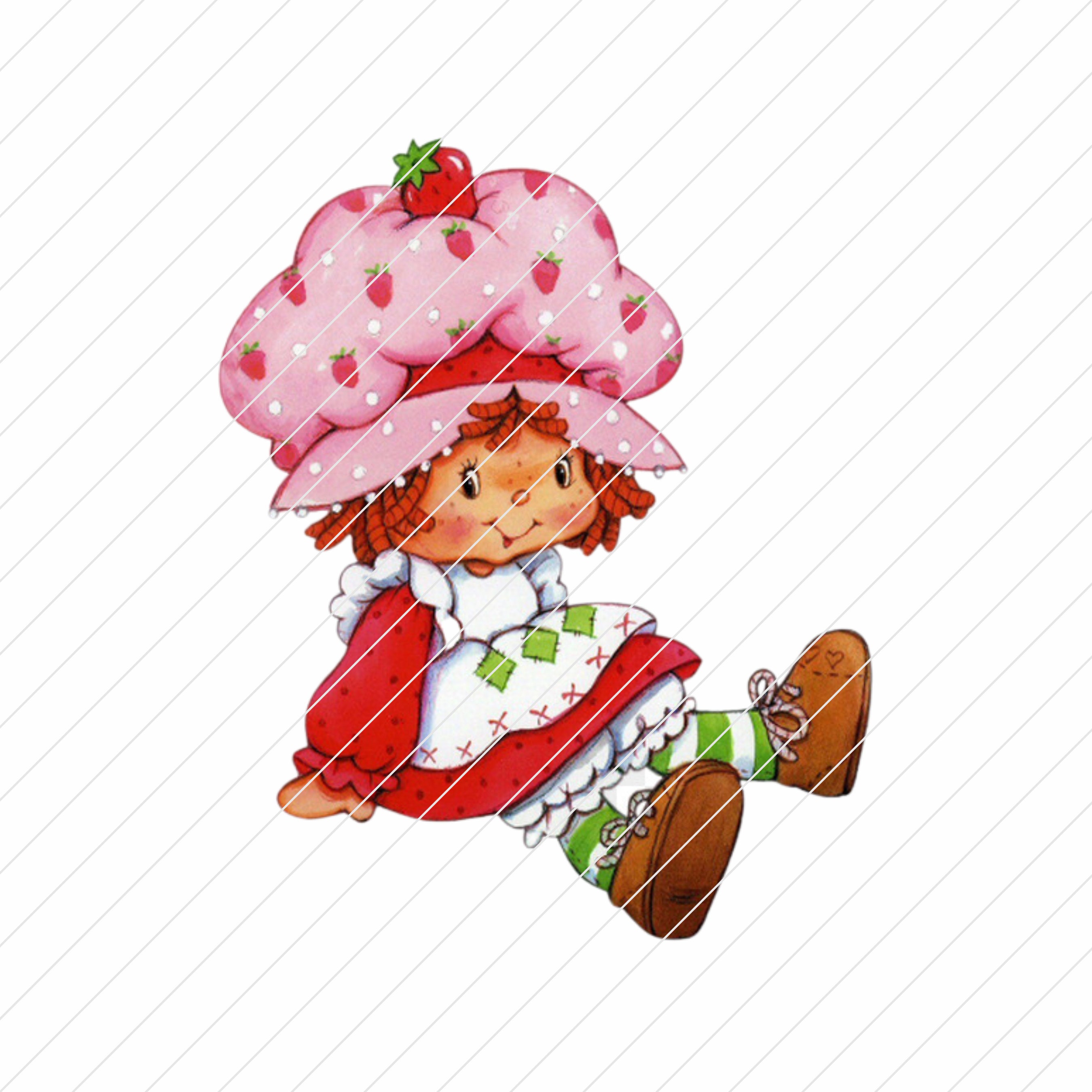 Classic Strawberry Shortcake 80s Transparent Graphic Sitting - Etsy