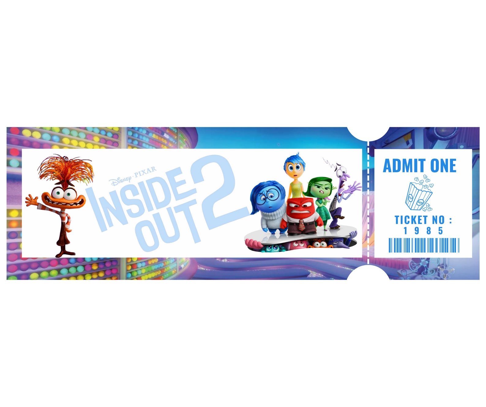 Inside Out 2 Movie Ticket | Printable - Etsy