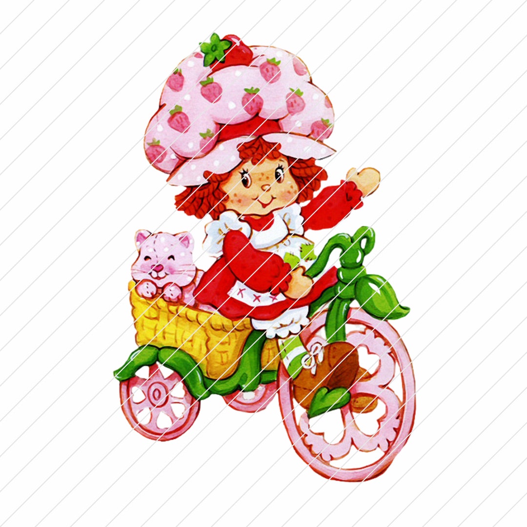 Strawberry Girl 80’s Transparent Graphic - on Bike - Etsy