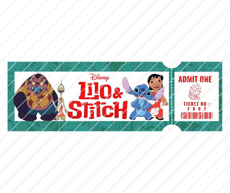 Lilo & Stitch Movie Ticket | Printable - Etsy