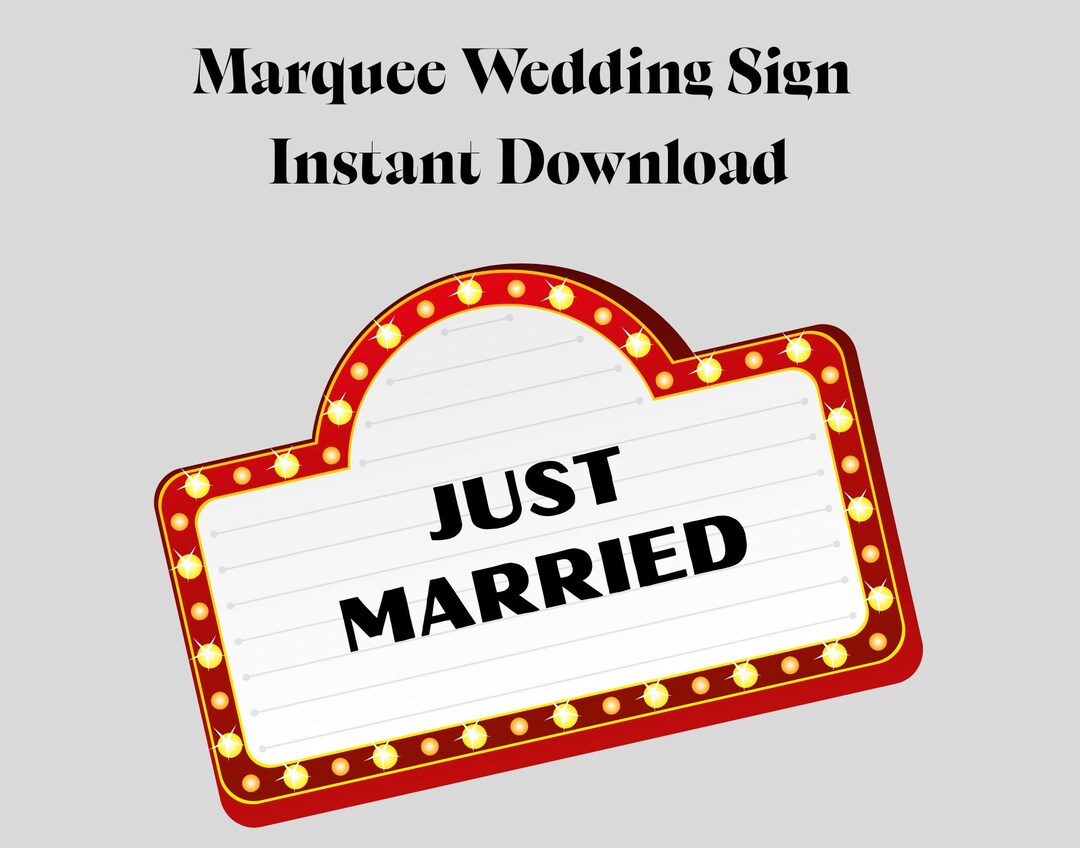 Marquee Wedding Sign - Editable, Instant Download, Bundle - Etsy