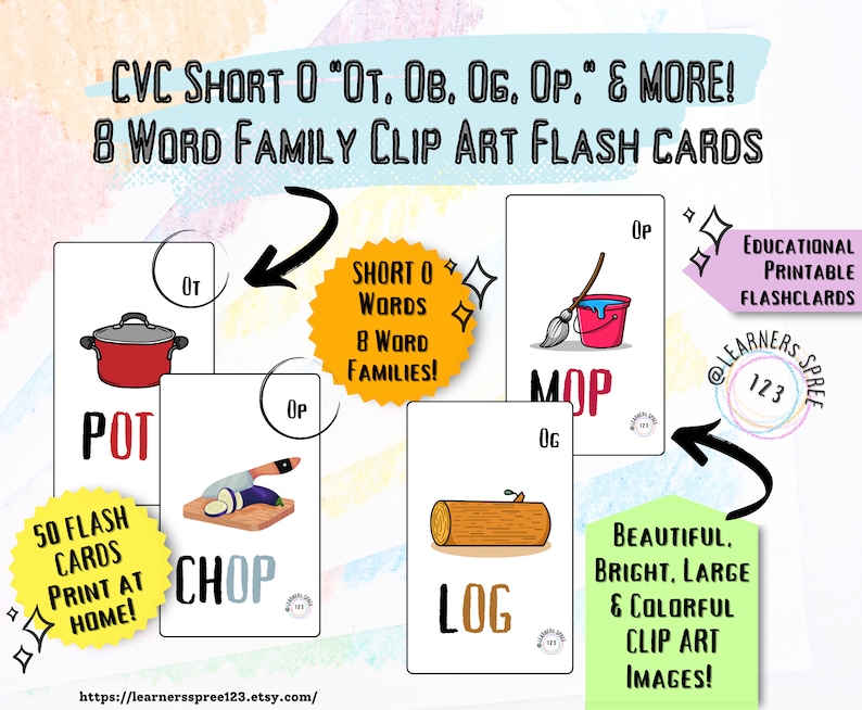 K5 Learning, Cvc Clipart & Cvc Word Picture Flashcards 50 Total CVC ...
