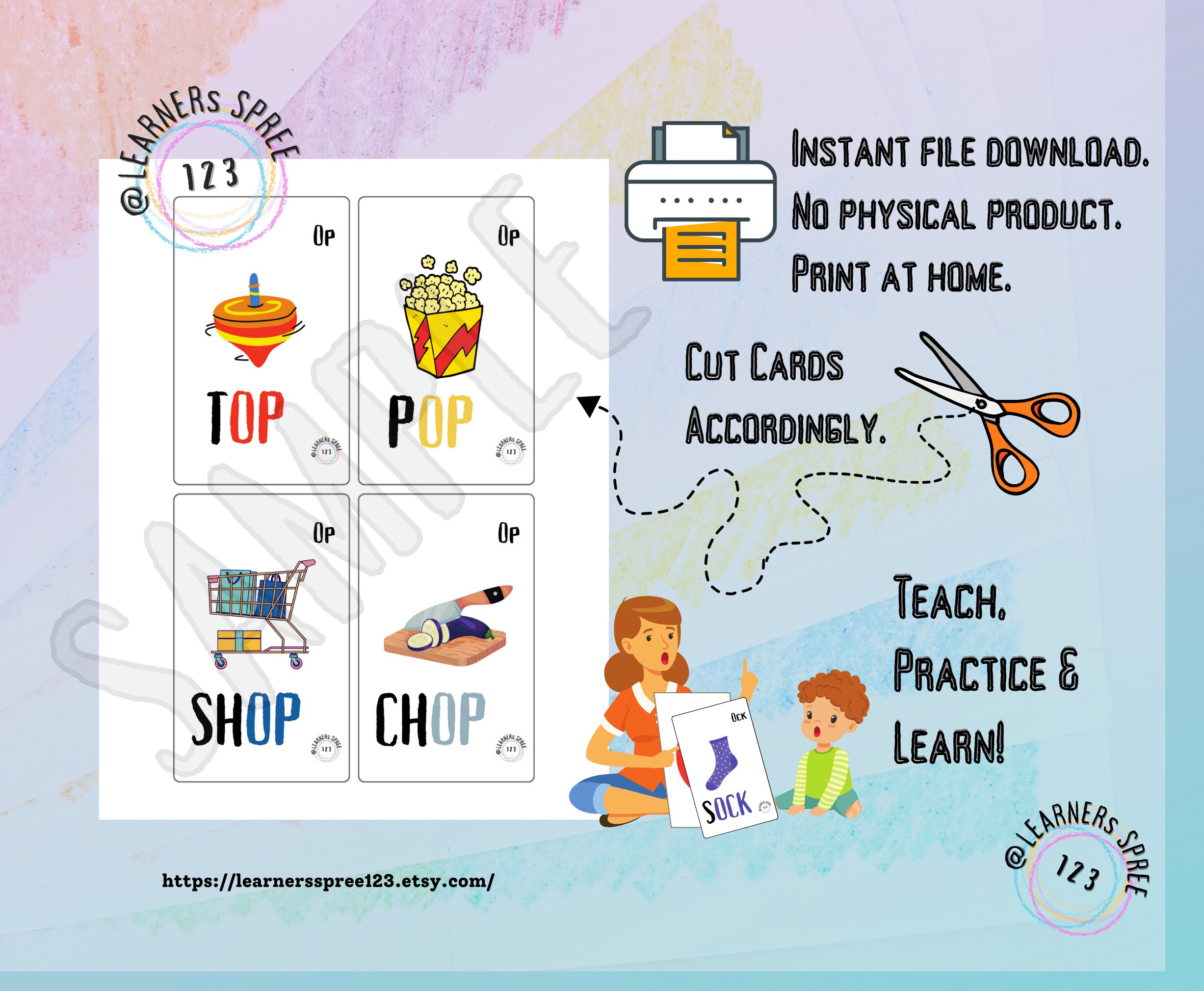 K5 Learning, Cvc Clipart & Cvc Word Picture Flashcards 50 Total CVC ...