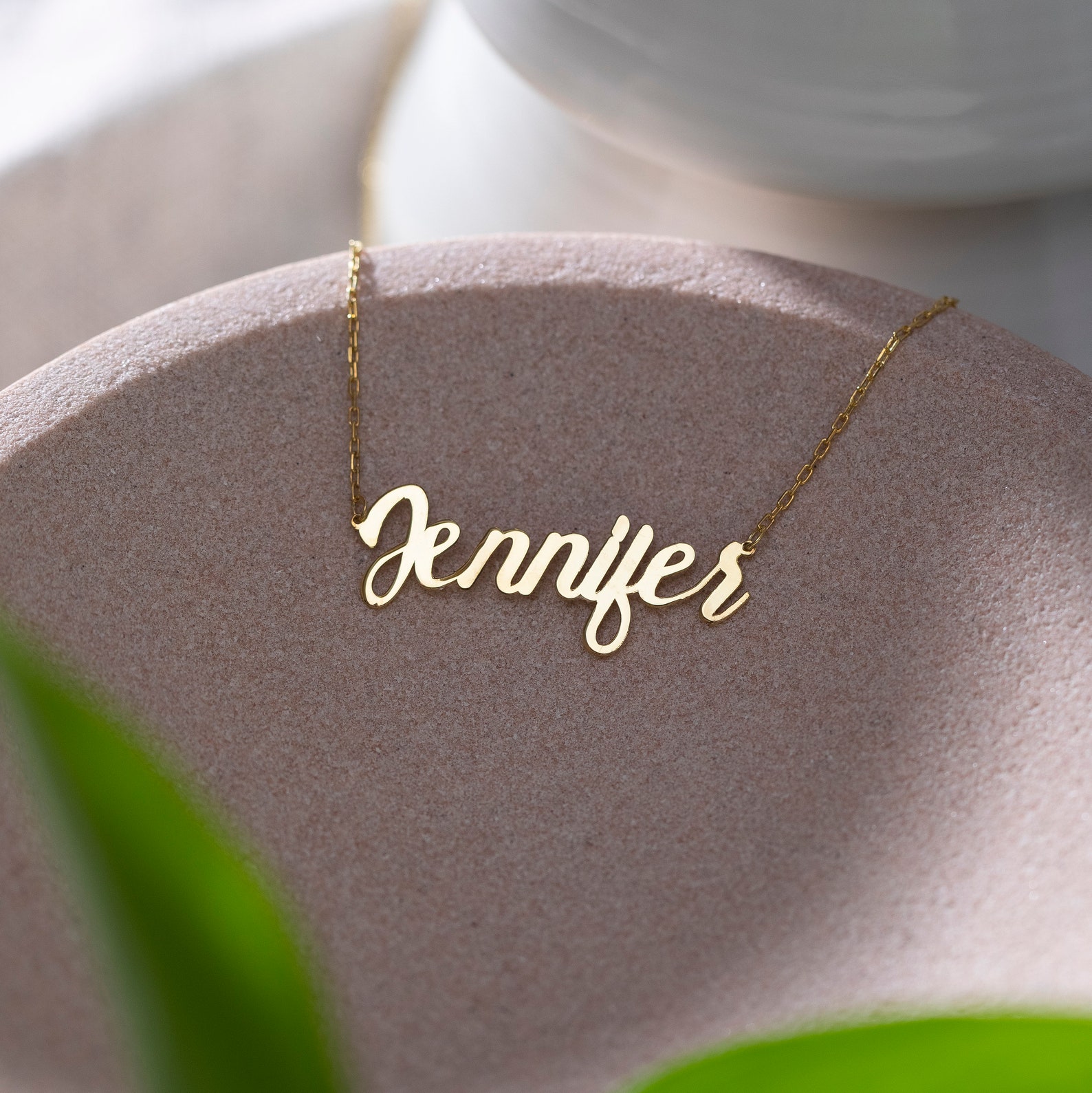 14K Gold Name Necklace Solid Gold Necklace Custom Name - Etsy