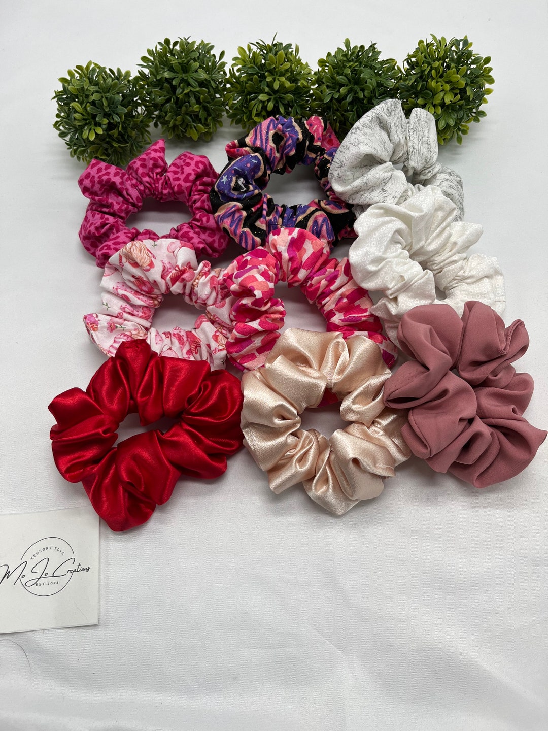 Set of 9 Scrunchie Pack Valentines Inspired Handmade Scrunchies ...