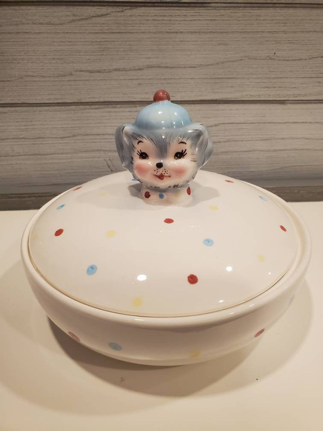 Rare Lefton Puppy Pal Covered Candy Dish. - Etsy