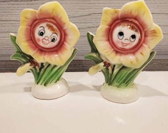 RARE Vintage PY Japan Anthropomorphic Flower Face Planter / Pixie ...