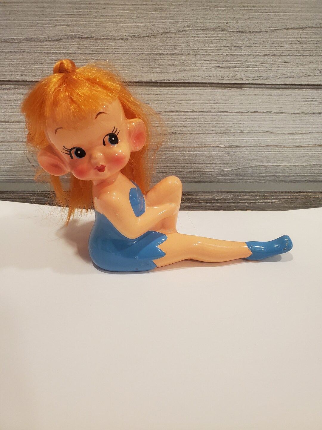 Vintage Esd Japan Ceramic Kitsch Girl in Blue Dress - Etsy