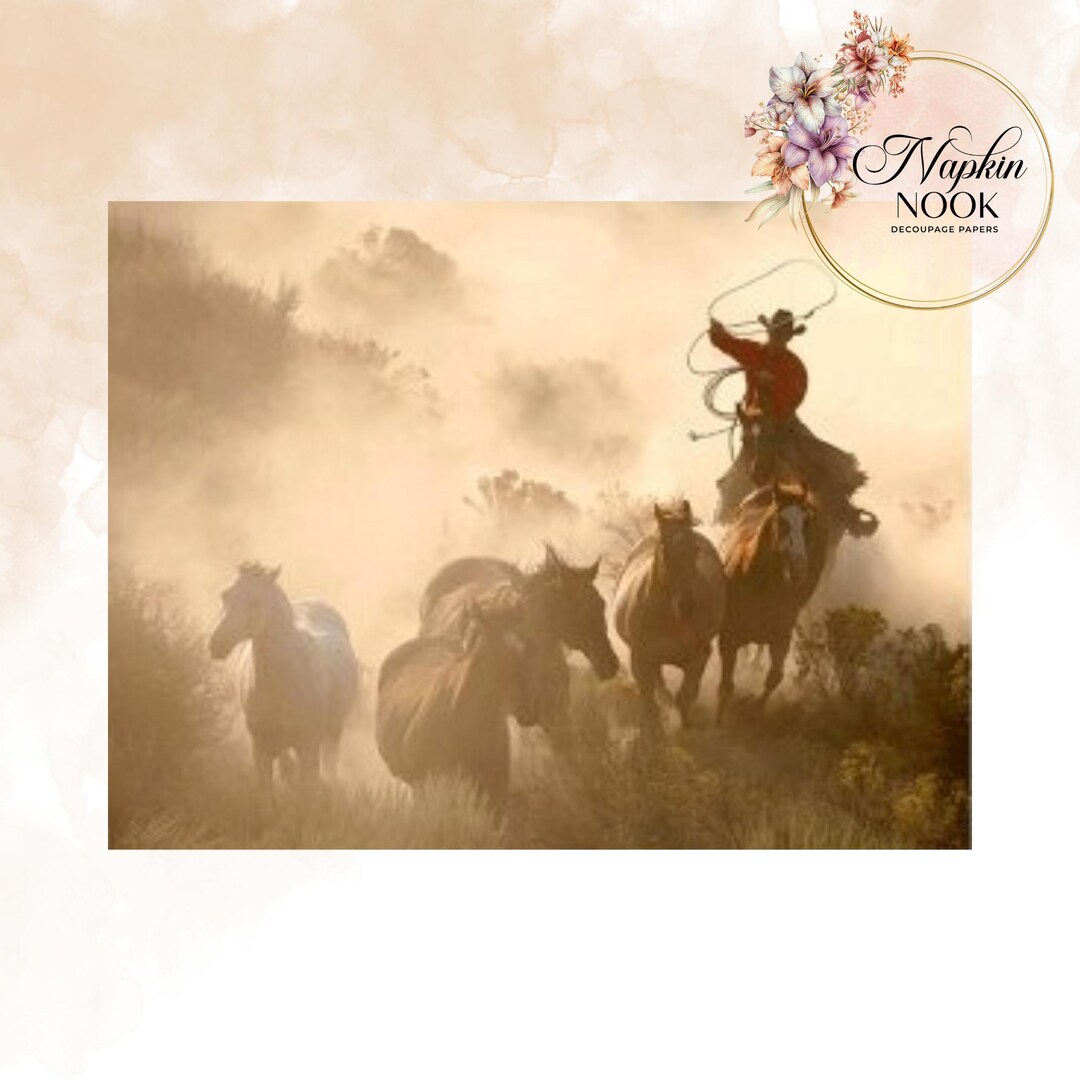 Rice Papers for Decoupage, A4 Sizing, Gifted DIY Craft, Wild West ...