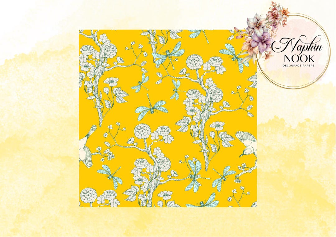 Chinoiserie Seamless Decoupage Paper, Set of 3 Sheets, Gifted DIY Craft ...