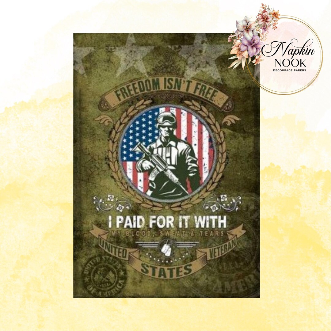 Patriotic Soldier Rice Paper for Decoupage, A4 - Etsy