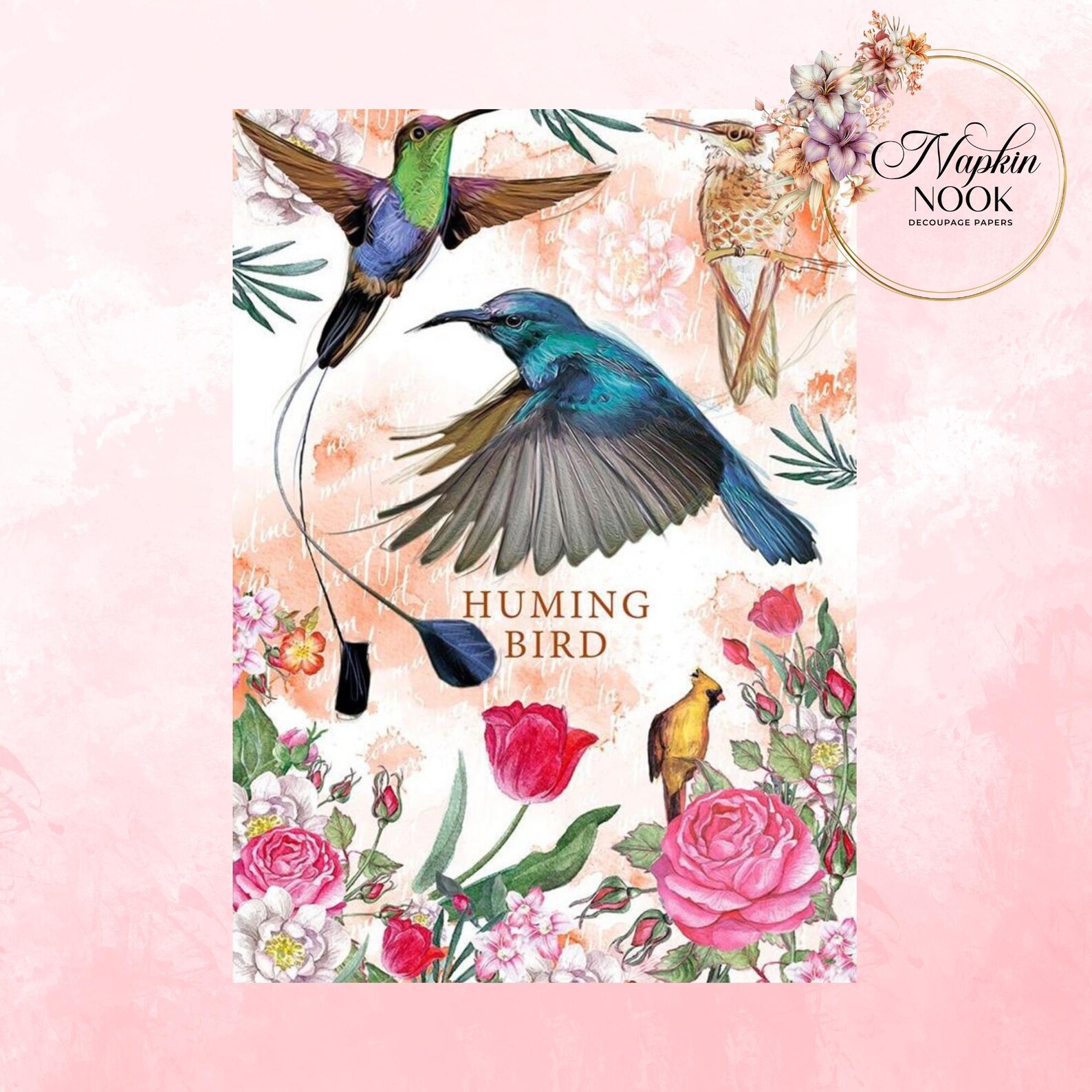 Hummingbird Rice Paper for Decoupage, Nature Theme, A4 - Etsy