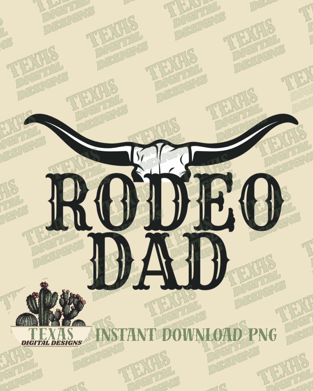 Rodeo Dad Bull Skull PNG | Western Father's Day Sublimation Design ...