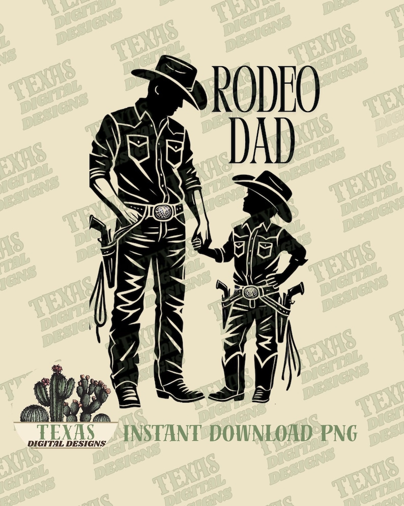 Rodeo Dad and Son PNG | Western Cowboy Sublimation Design | Country ...
