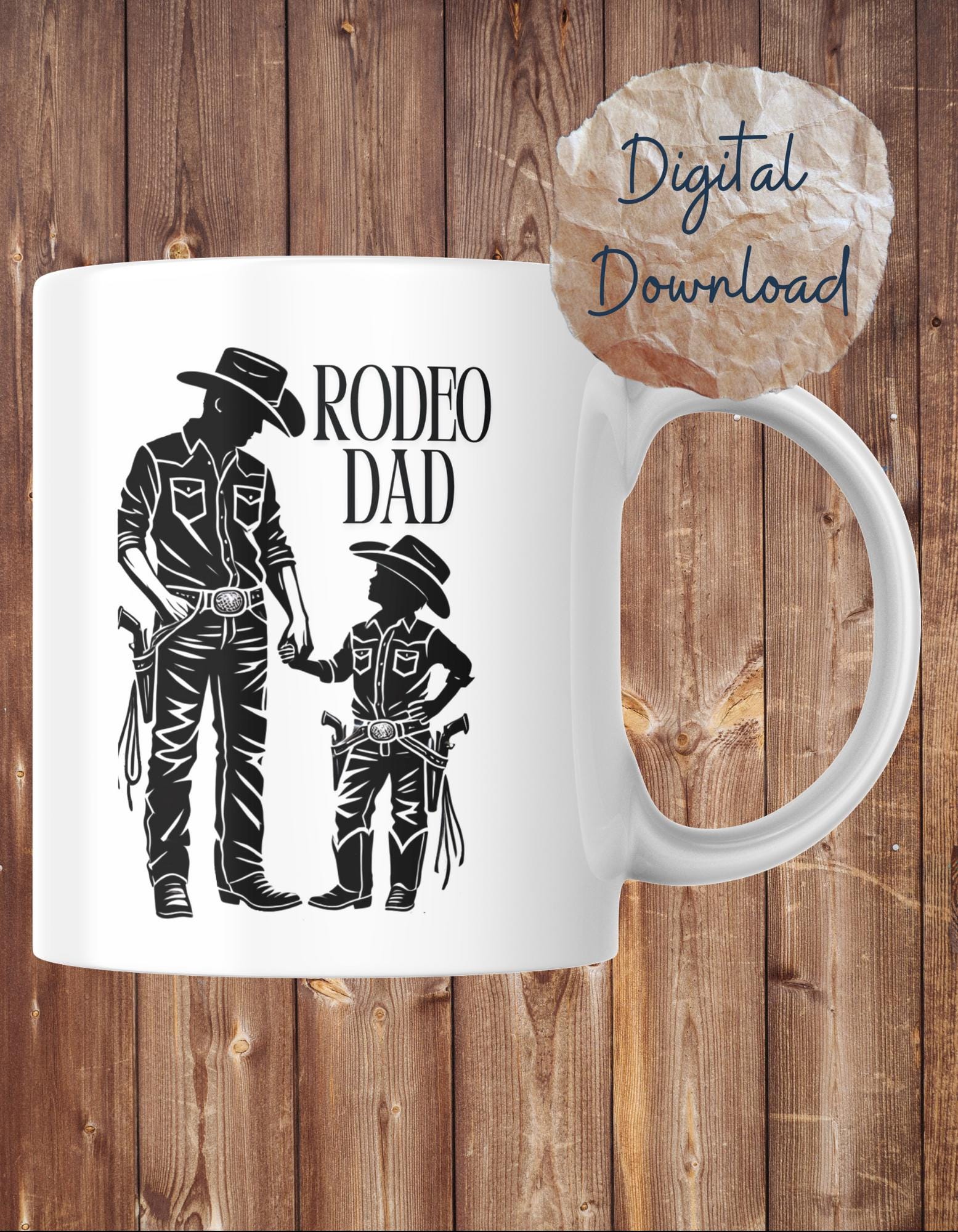 Rodeo Dad and Son PNG | Western Cowboy Sublimation Design | Country ...