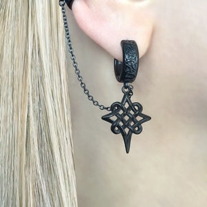 Celtic Hoop With Ear Cuff, Celtic Earring,celtic Hoop Earrings, Mens ...