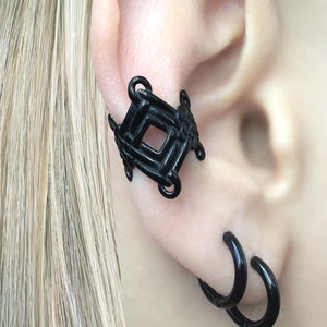 Celtic Weave Ear Cuff in Black , Cuff Earring,celtic Ear Cuff, No ...
