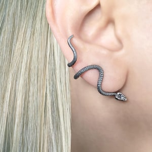 Snake Earrings, Snake Studs, Ear Caller, Crawling Snake Earrings ...