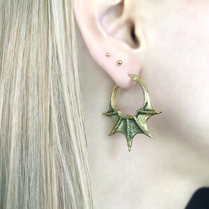 Dragon Wing Hoops, Dragon Hoops,gothic Earrings, Gothic Hoop Earrings ...