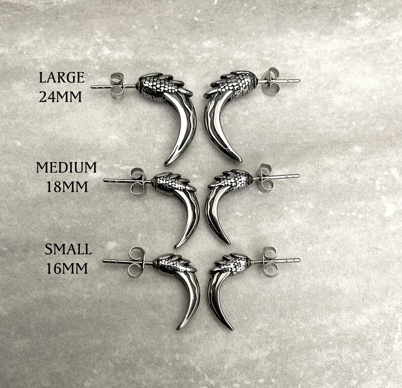 Dragon Claw Earrings Claw Earrings Gothic Earrings Edgy - Etsy