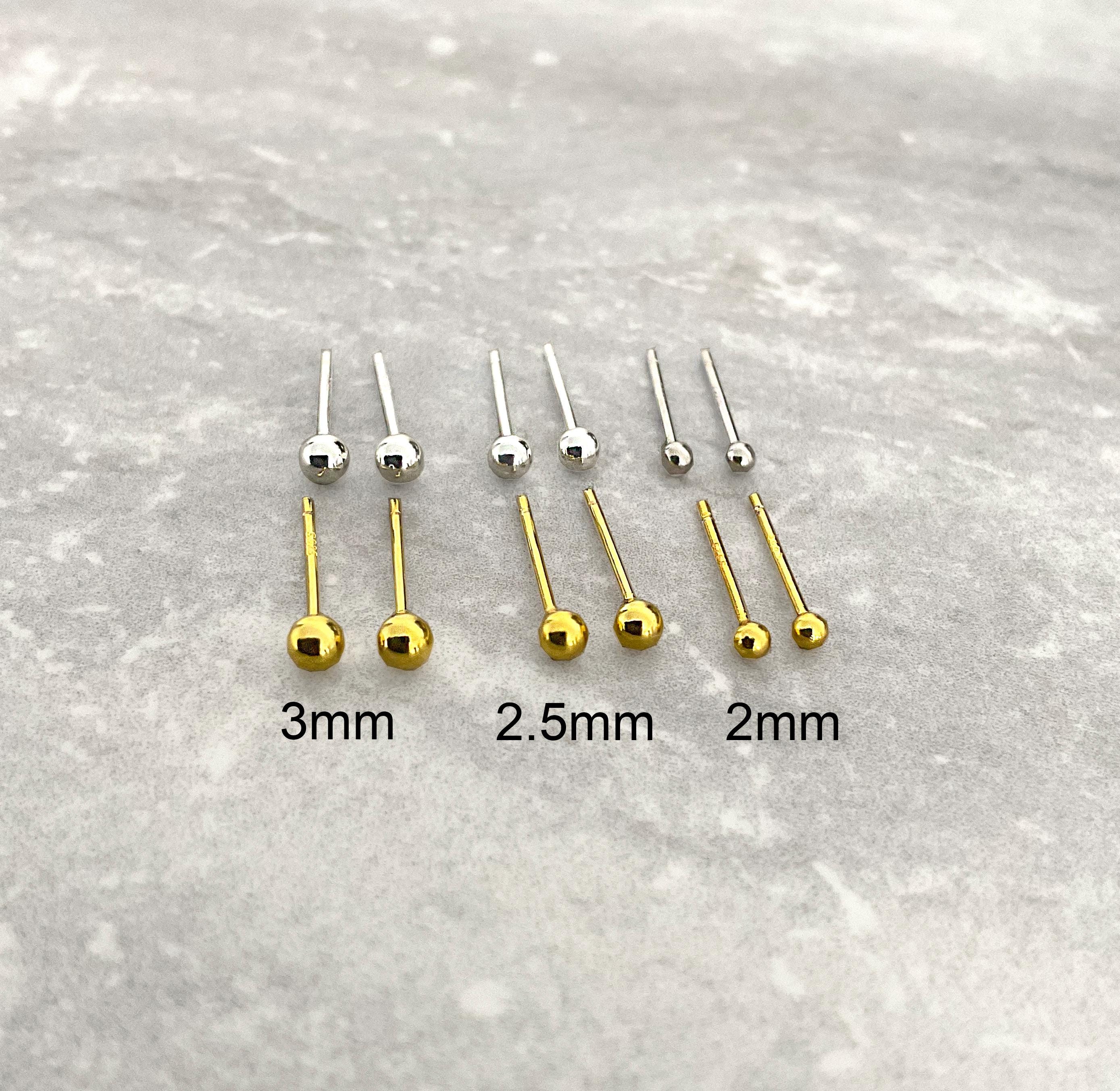 Sterling Silver Ball Studs: Tiny Seed Earrings (2mm-3mm) - Etsy