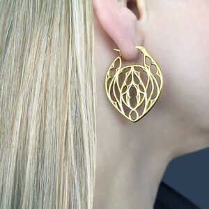 Gothic Lace Hoop Earrings in Black, Hoop Earrings, Statement Earrings ...