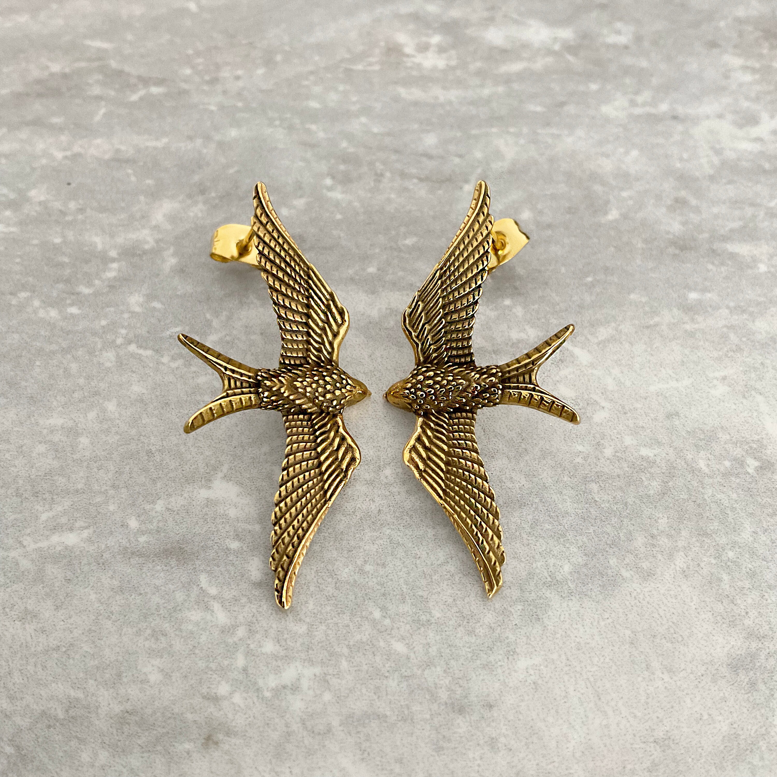 Soaring Swallow Earrings,birds Earrings, Birds Studs, Statement ...