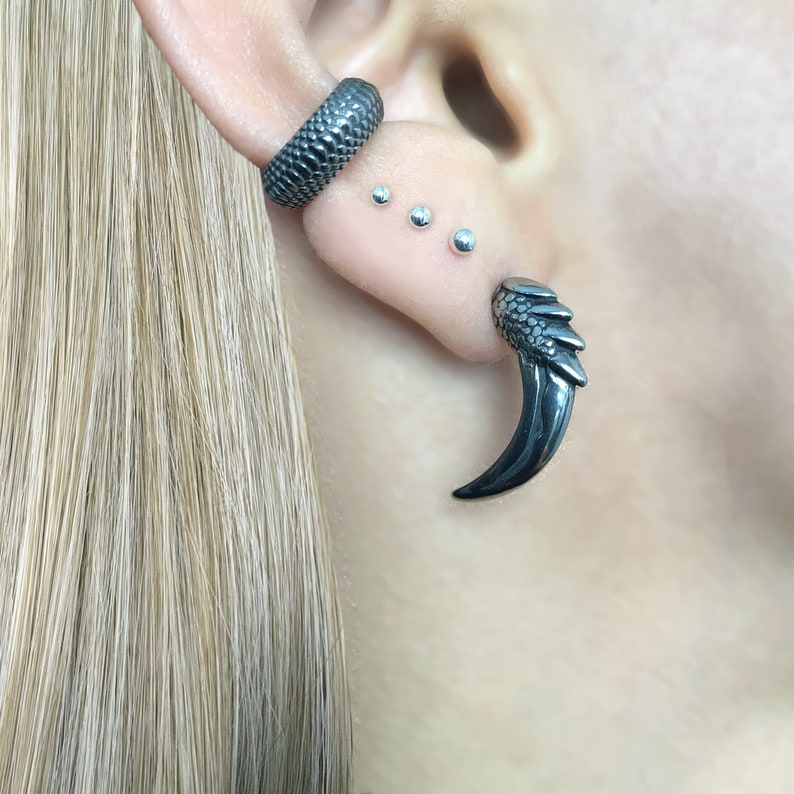 Dragon Claw Earrings Claw Earrings Gothic Earrings Edgy - Etsy
