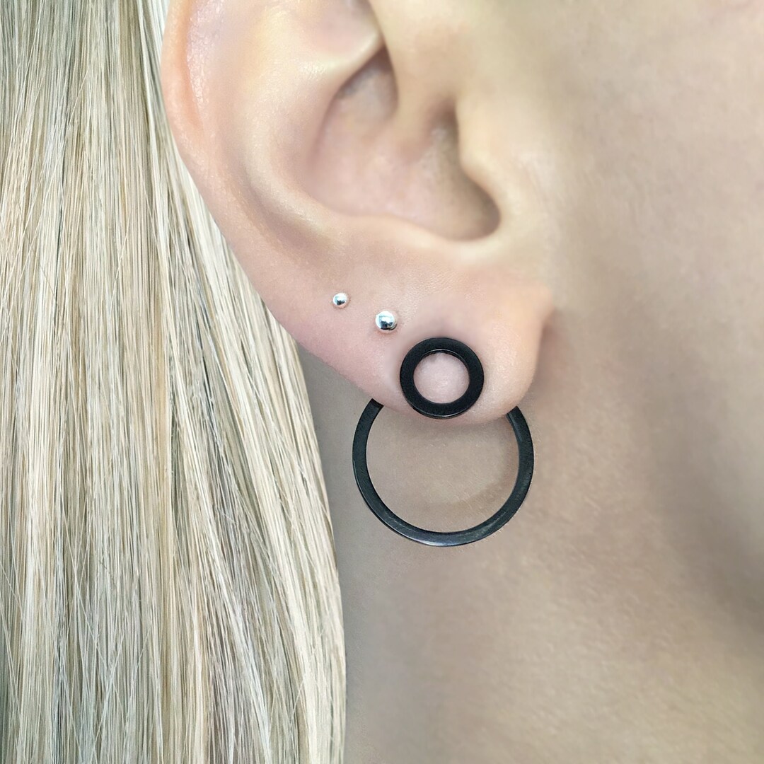 Front and Back Circle Earrings,circle Earrings, Ear Jacket Earrings ...