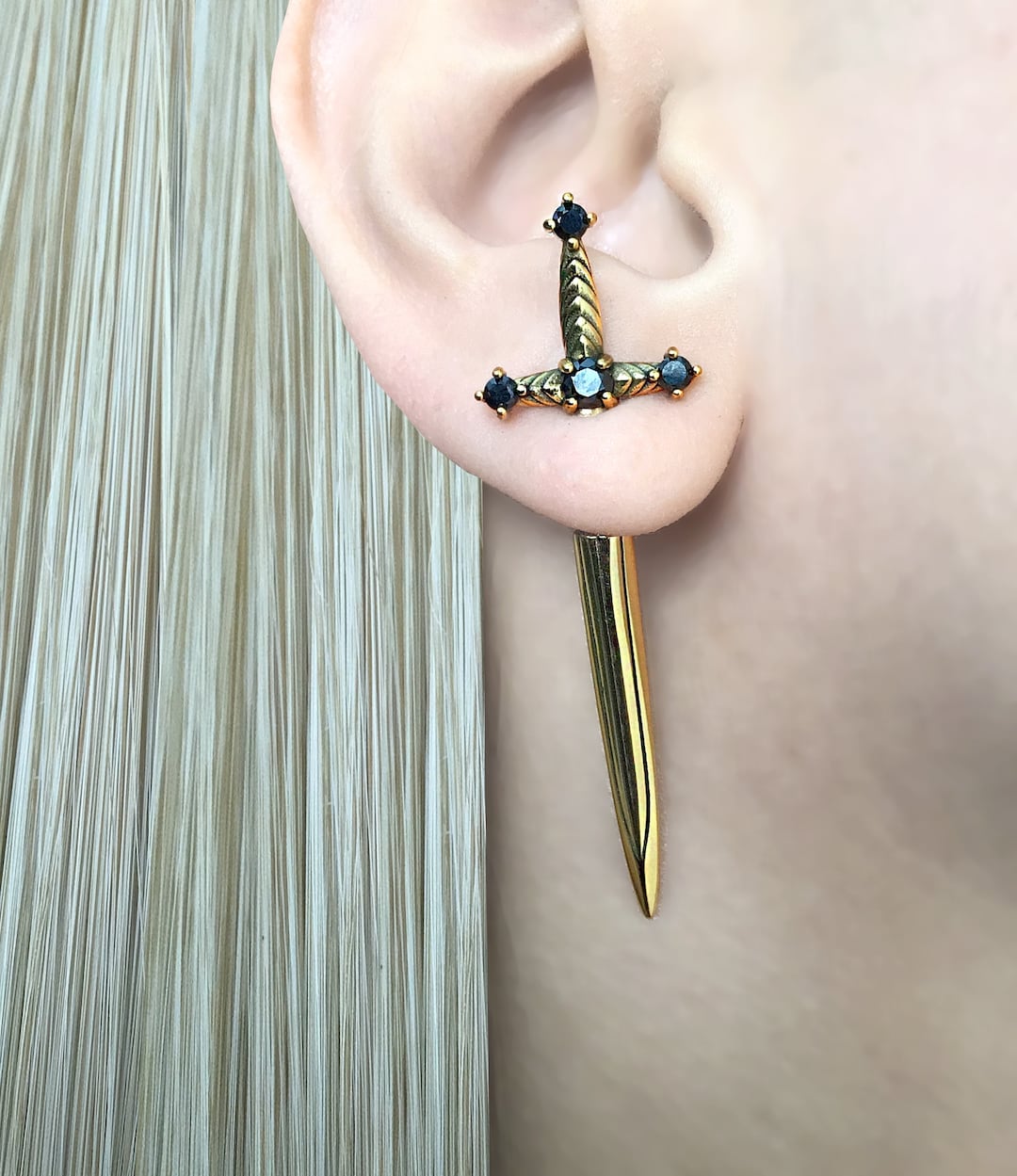 Sword Earrings, Sword Earrings, Ear Jacket Earrings, Gothic Earrings ...
