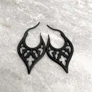 Gothic Cathedral Style Earrings, Hoop Earrings, Stainless Steel Jewelry ...