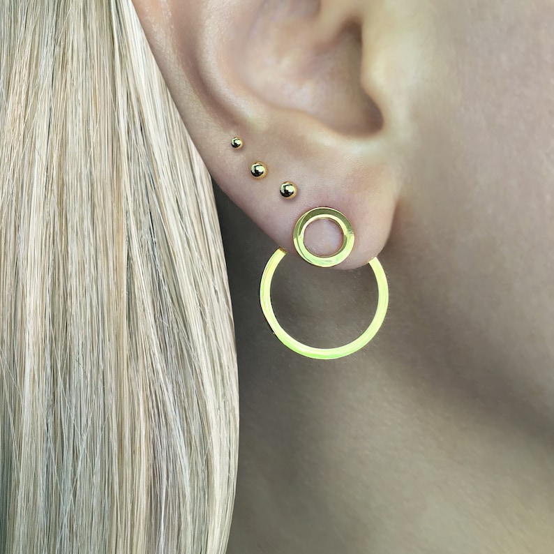 Front and Back Circle Earrings,circle Earrings, Ear Jacket Earrings ...