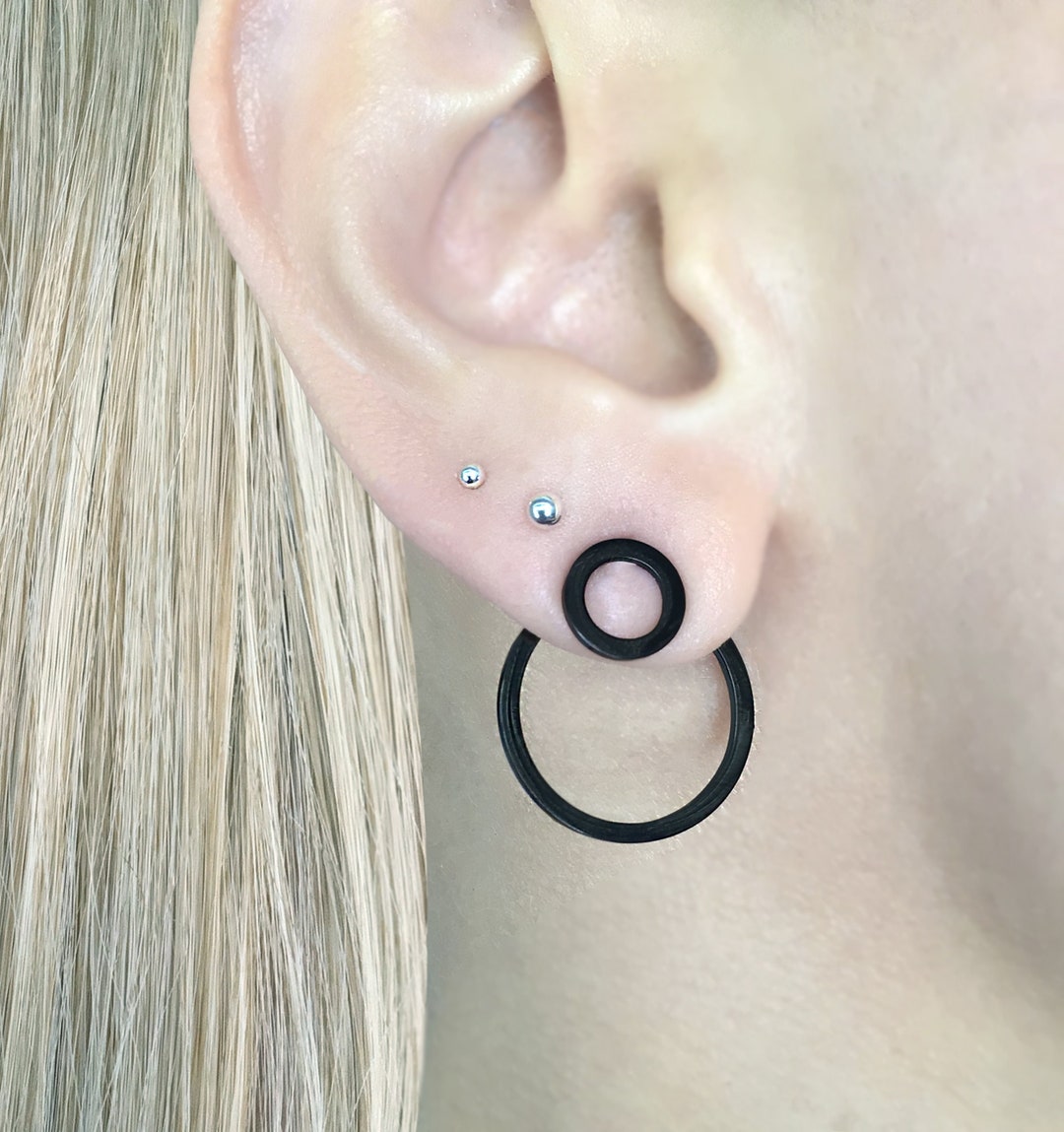 Circle Ear Jacket Earrings, Gothic Unisex Design,geometric Front Back ...