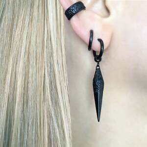Spike Hoop Earrings, Long Spike Hoops, Stainless Steel Jewelry - Etsy
