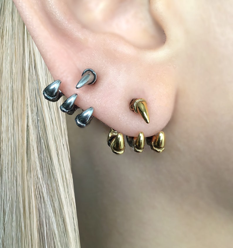 Dragon Claw Front and Back Earrings Claw Earrings Ear Jacket - Etsy