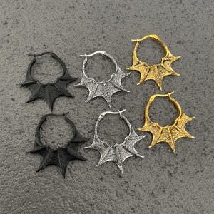 Dragon Wing Hoops, Dragon Hoops,gothic Earrings, Gothic Hoop Earrings ...