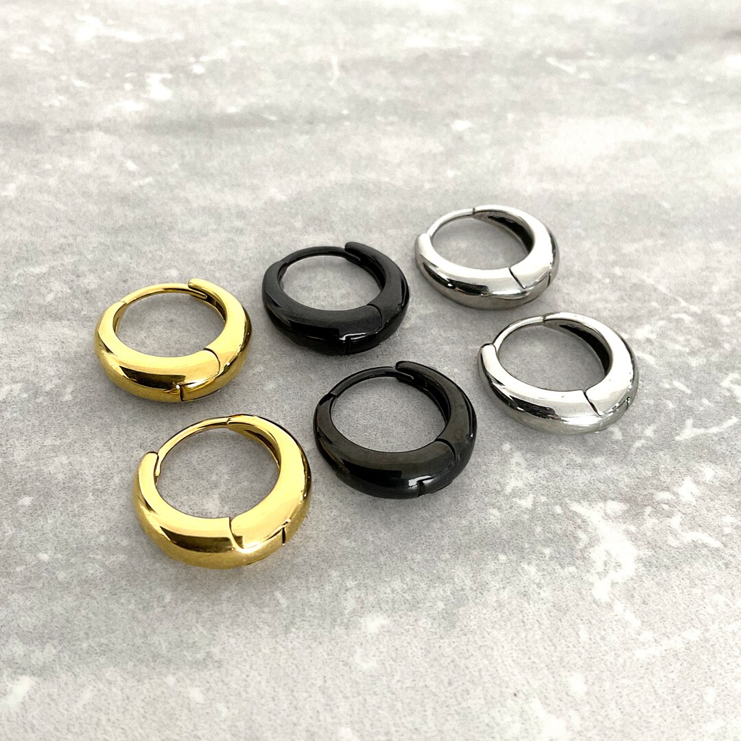 Hoop Earrings, Classic Hoops, Mens Hoops, Huggie Hoops, Simple Hoops ...