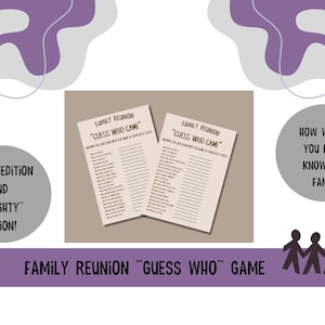 Family Reunion Guess Who Game Bundle Family Games for Reunion ...