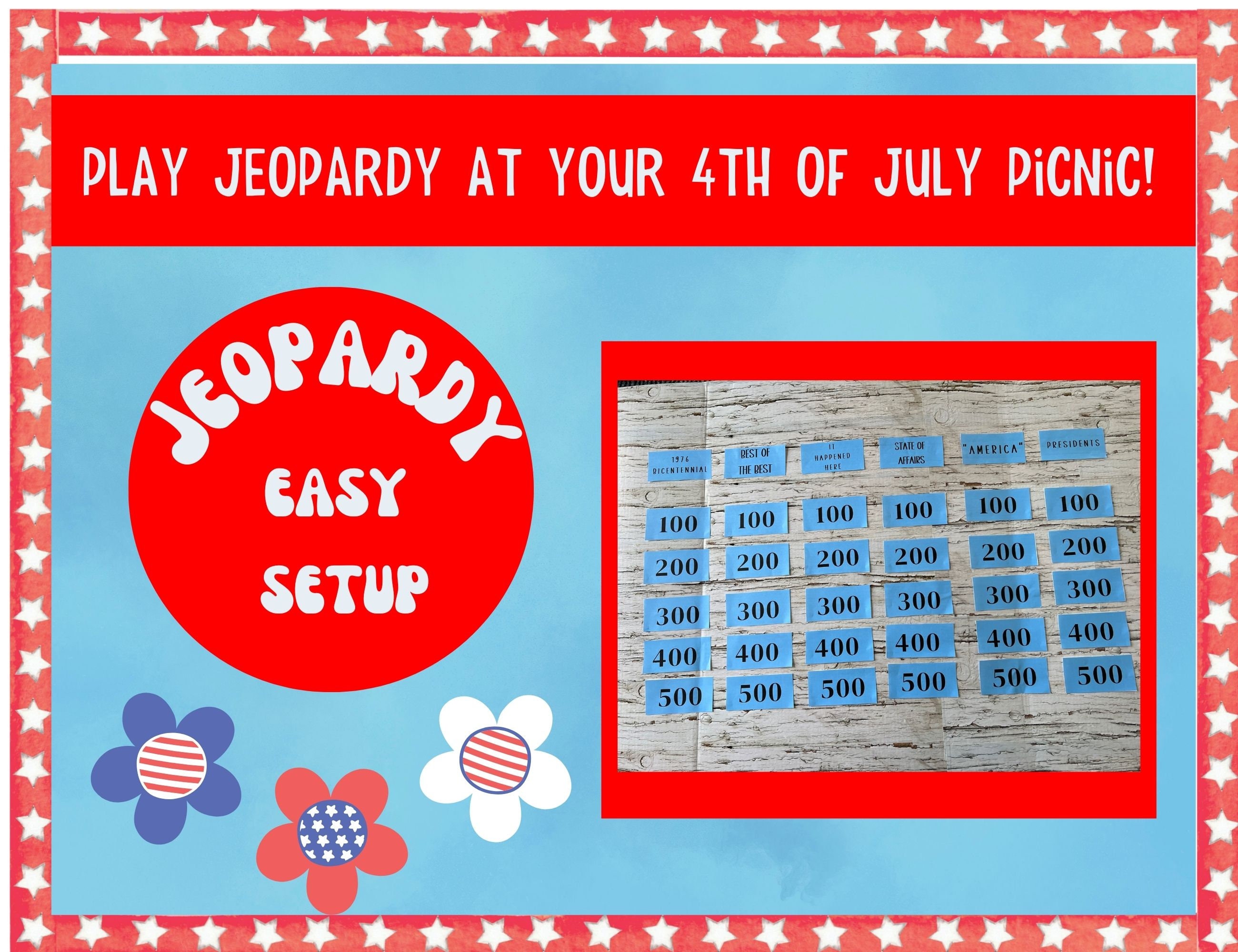 4th of July Jeopardy Party Game| Family Jeopardy Game for July 4th ...