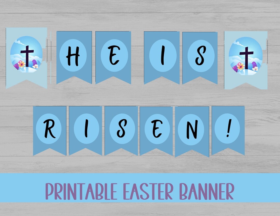 Easter Pennant Banner; HE IS RISEN Banner for Decoration; Christian ...