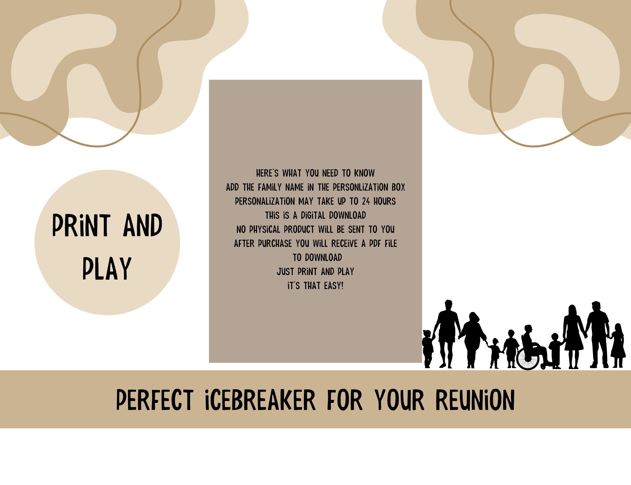 Family Reunion Guess Who Game| Family Trivia Quiz| Family Reunion Party ...