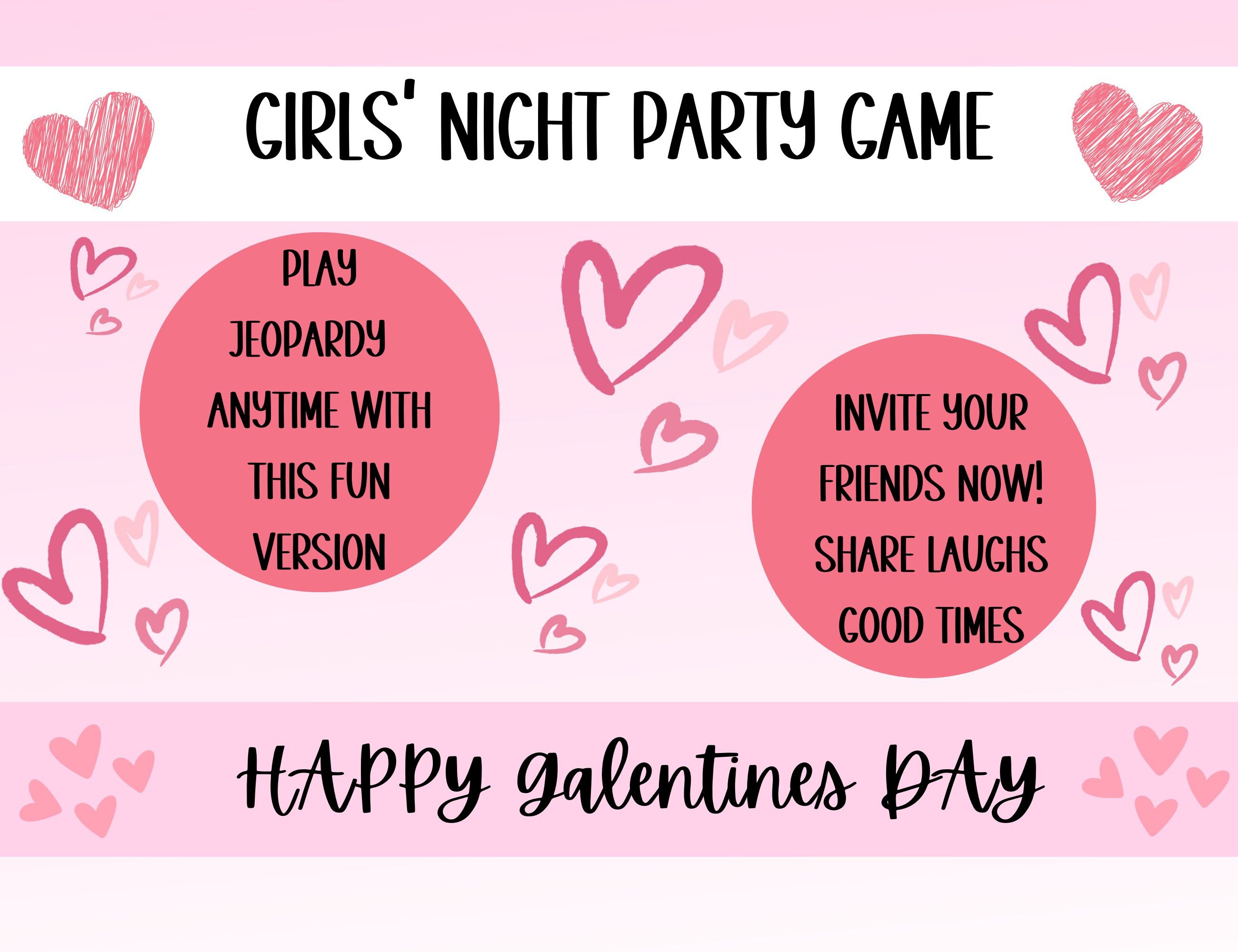Galentines Party Jeopardy Printable Game, Valentines Party Jeopardy ...