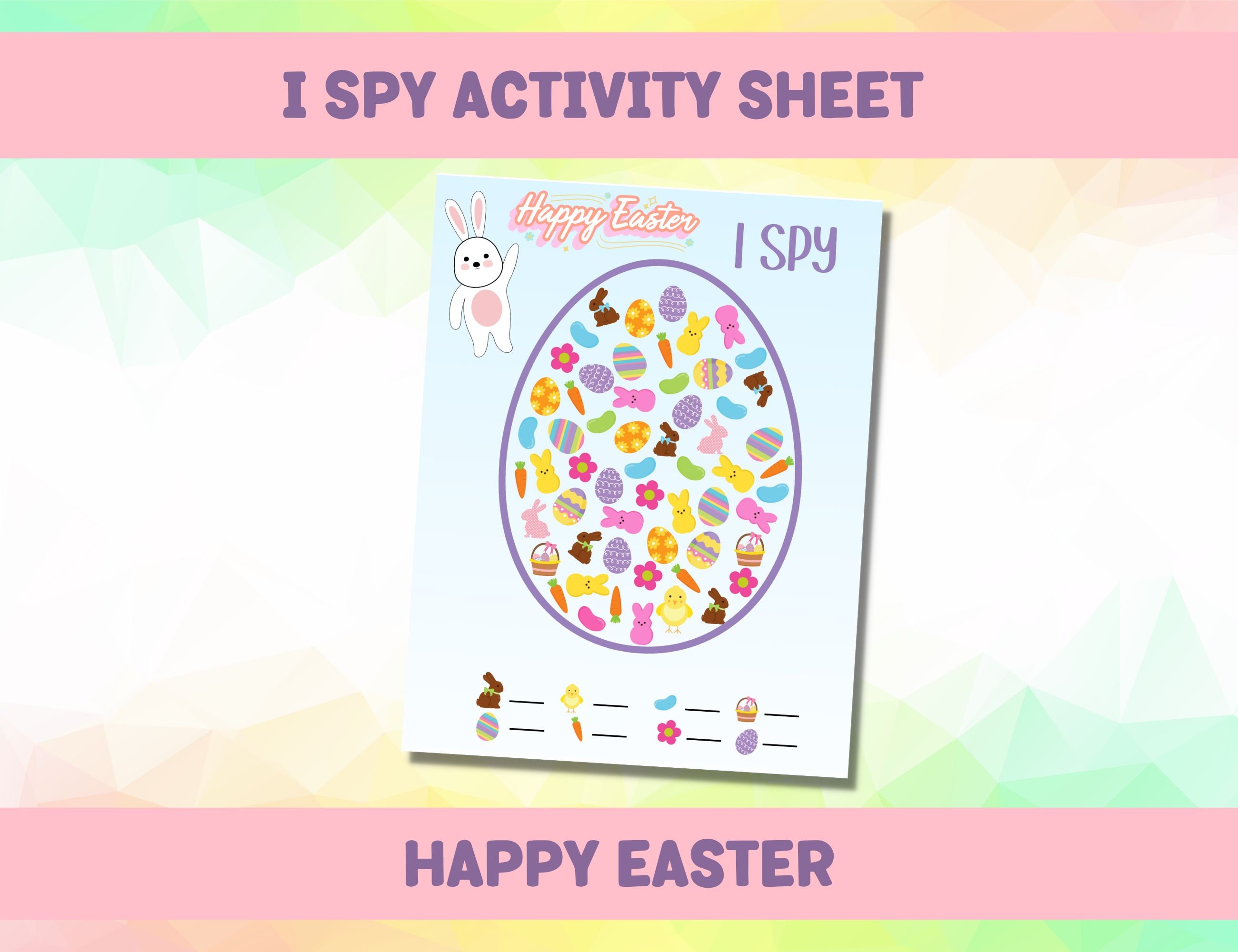 Easter I SPY Printable Game for Kids. Easter Counting Game , Easter Egg ...
