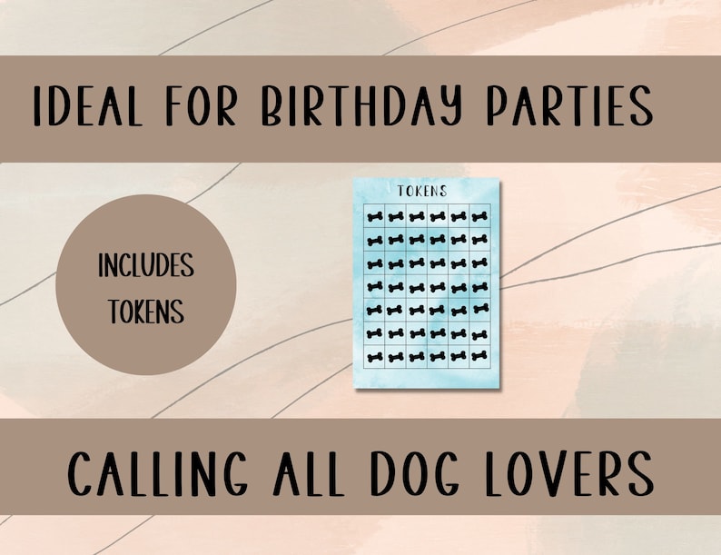 Bingo for Kids With Dogs Birthday Party Bingo Game With Kids - Etsy