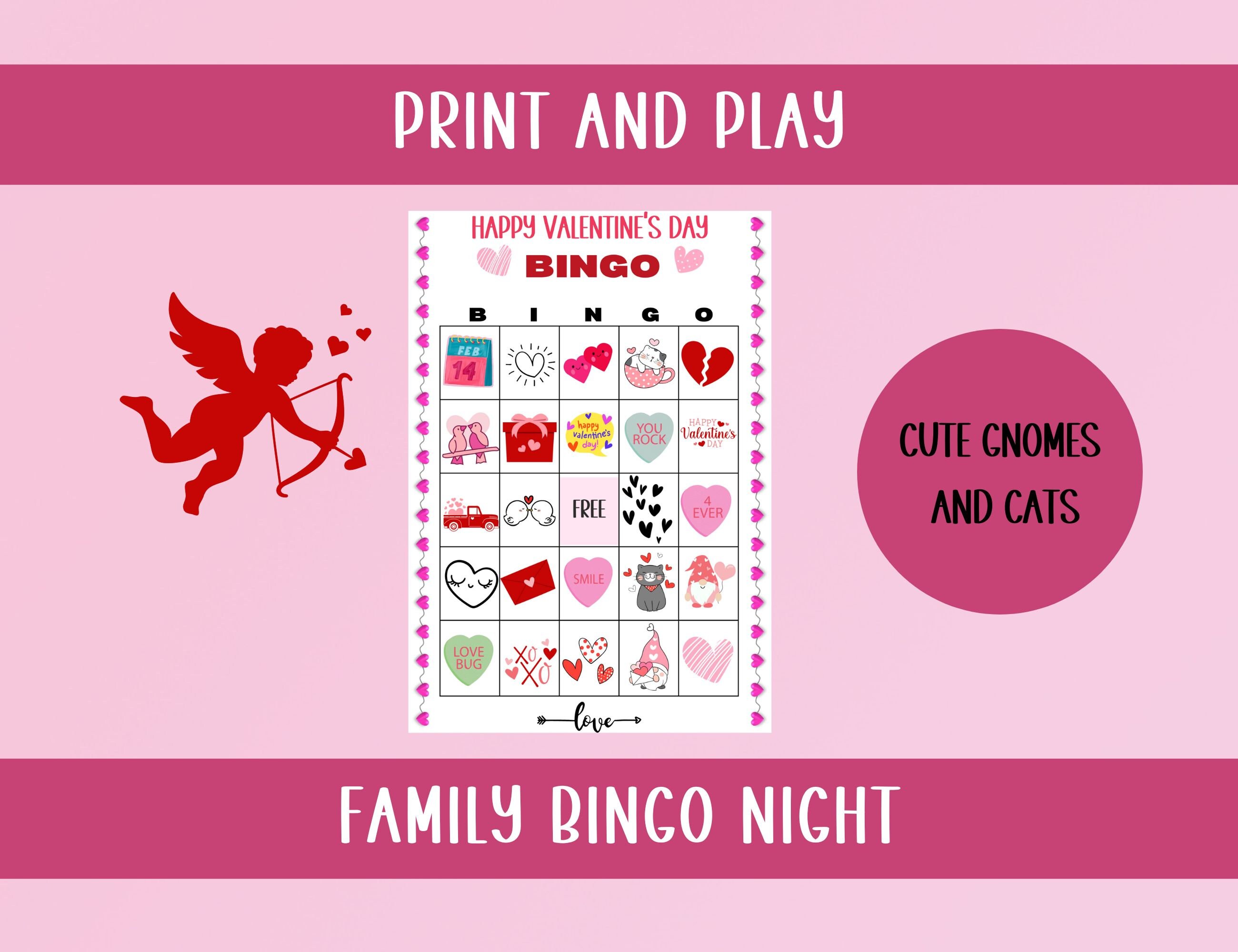 Valentine Bingo Game, Classroom Bingo for Valentines, Kids Bingo for ...