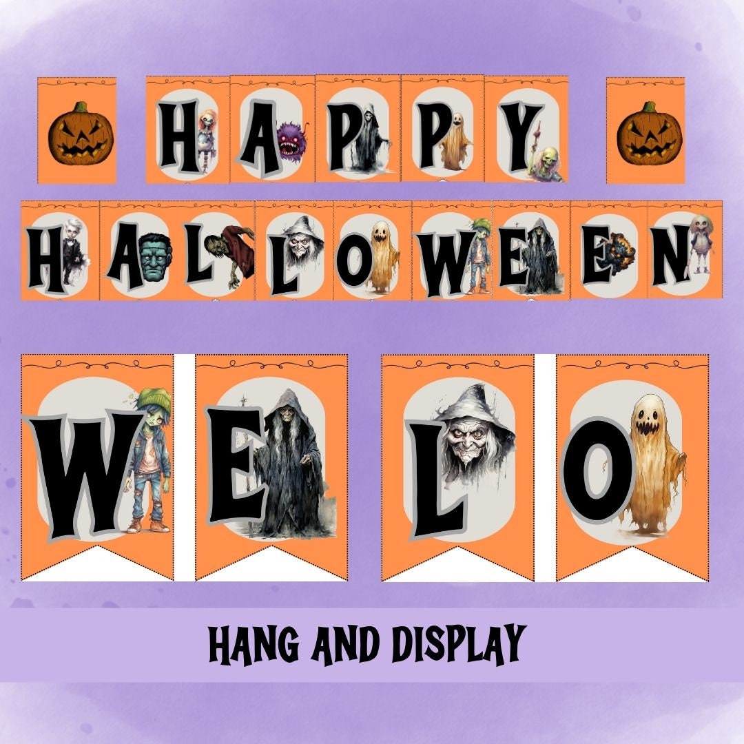 Halloween Banner; Printable Halloween Party Banner; Halloween Party ...