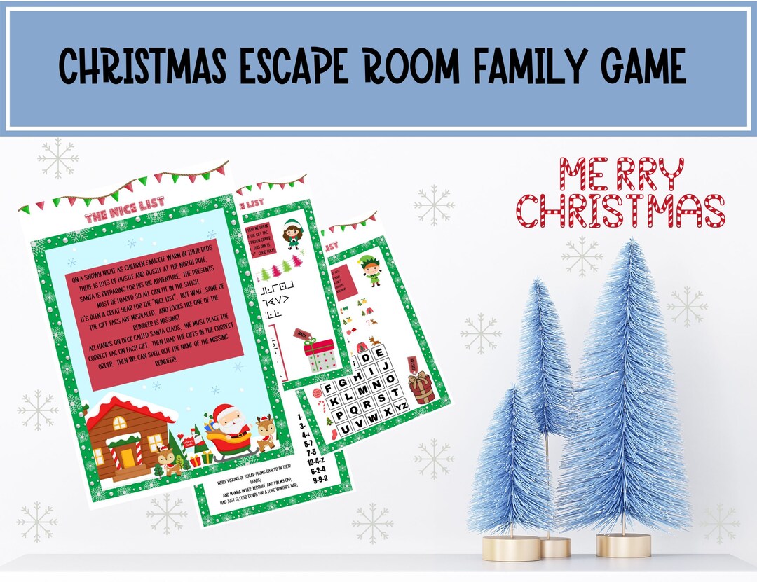 Christmas Escape Room Puzzle Game, Family Fun Night Activity, Winter ...