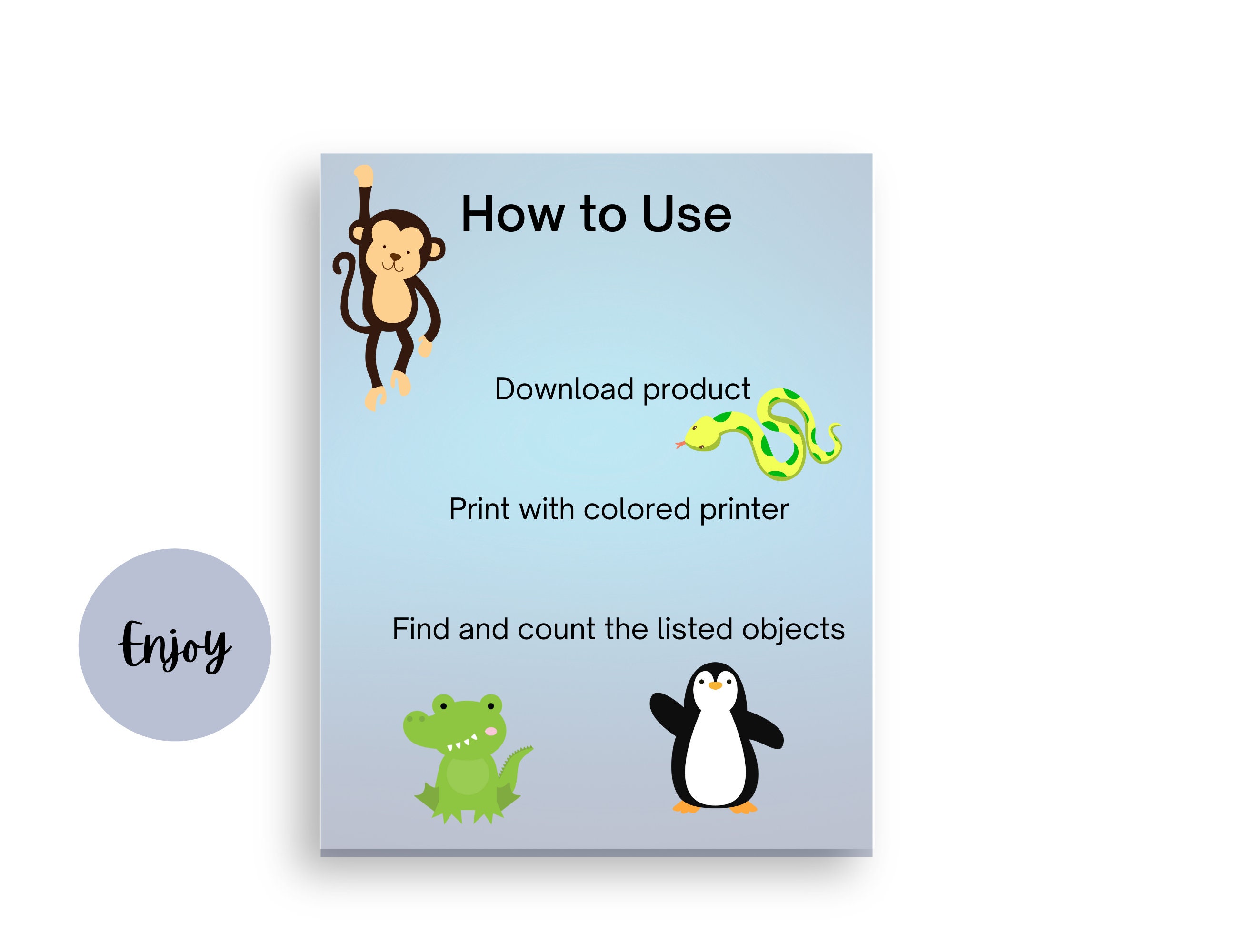 Kids Activity I Spy Baby Animals; Classroom Activity Worksheet Baby ...