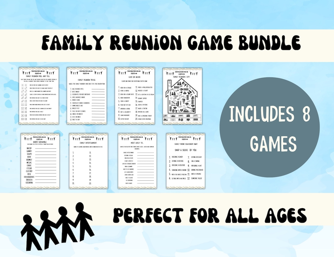 Family Reunion Games Bundle, Family Game Night Party Games, Games for ...